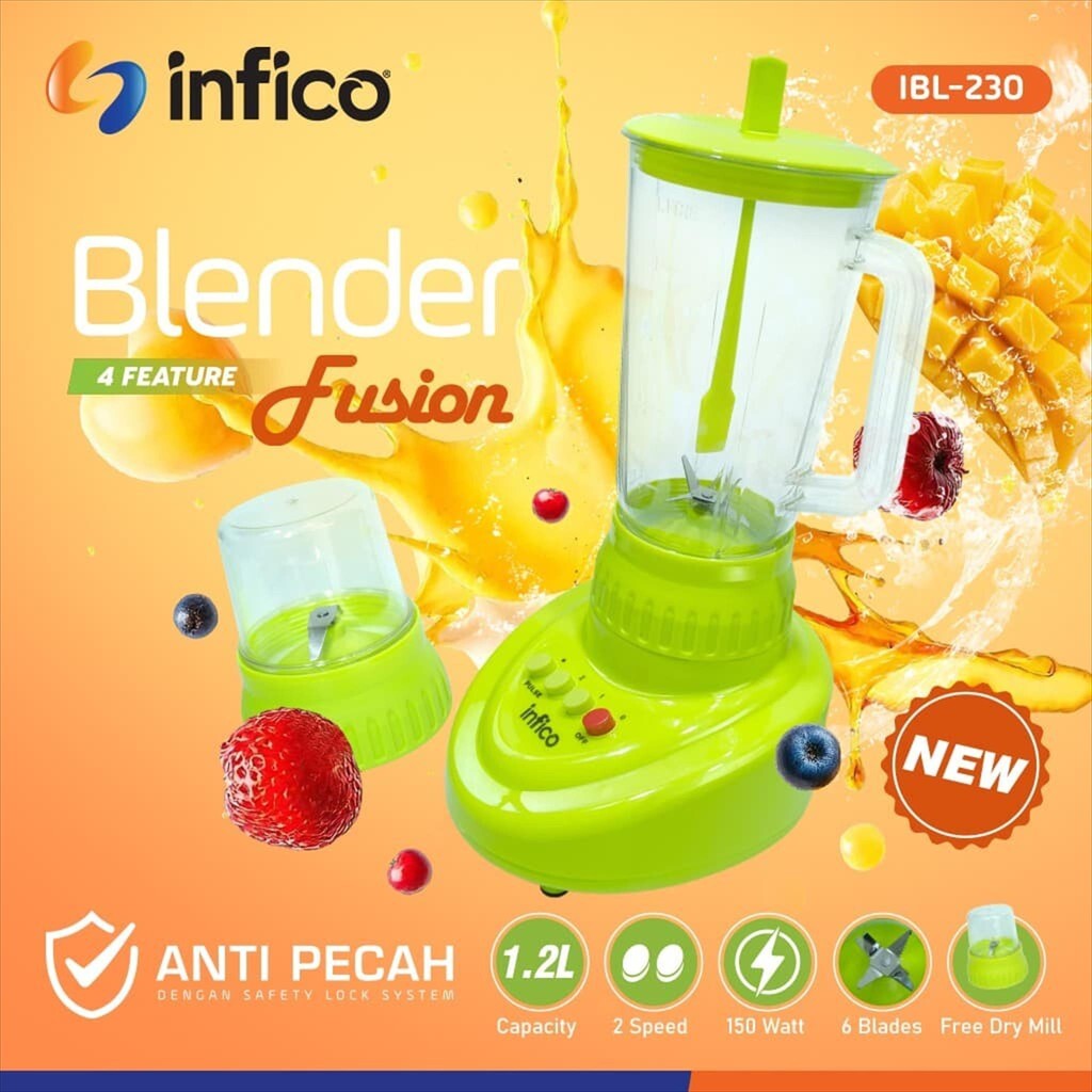 Jual Blender Plastik Infico 2 in 1 Fusion 1.2 Liter ( IBL-230 ...