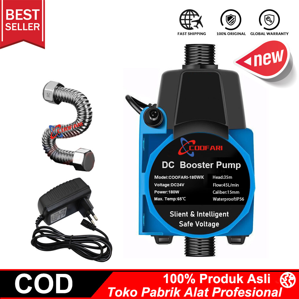 Jual Auto Booster Pump / Pompa Pendorong Air Mini Otomatis 100W 120W 150W 180W 24V DC | Shopee ...