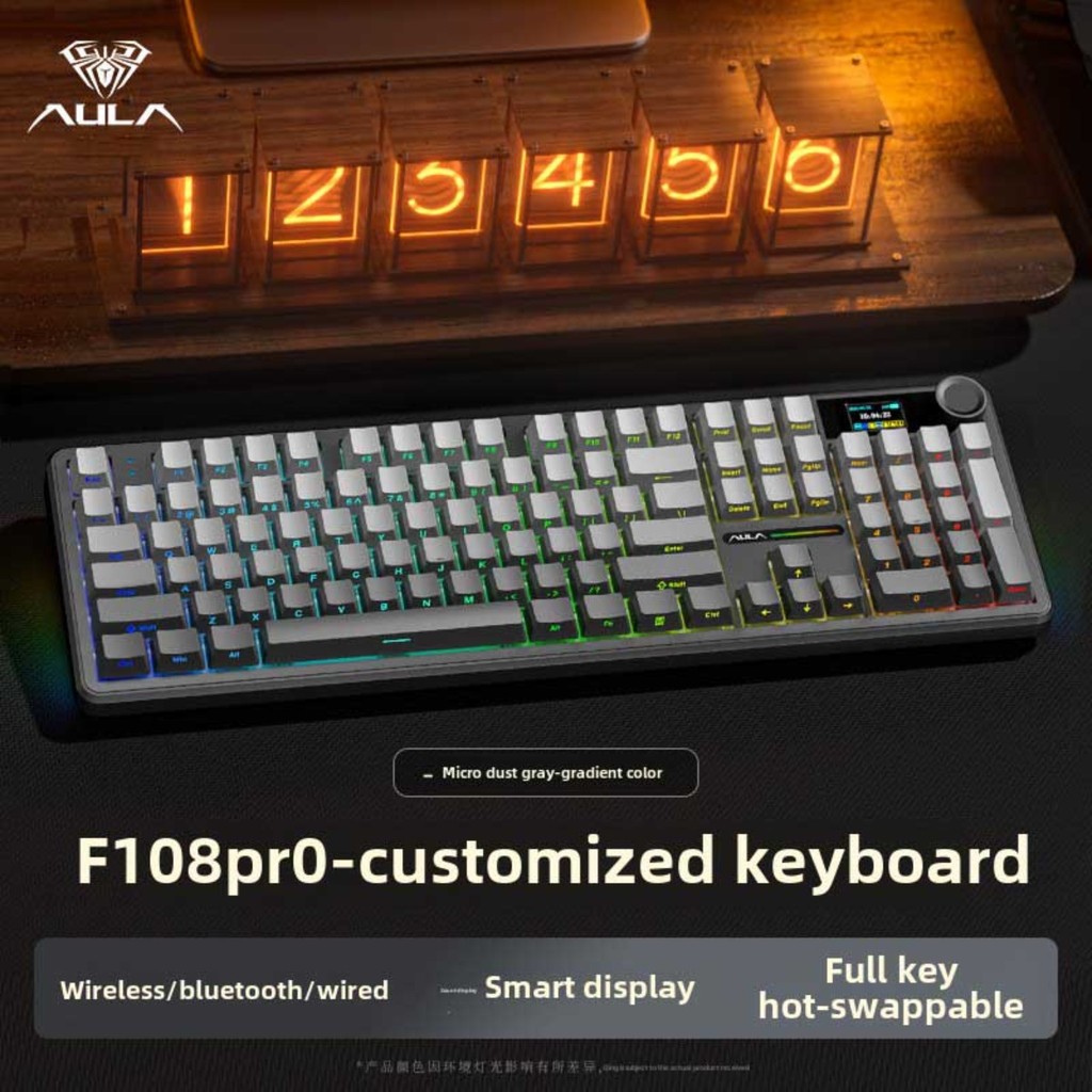 Jual Aula F108pro Wireless Keyboard Mechanical Keyboard Bluetooth ...