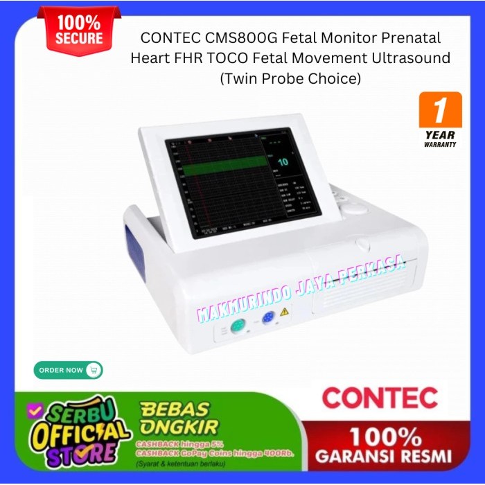 Jual CONTEC CMS800G Fetal Monitor Prenatal Heart FHR TOCO Fetal ...