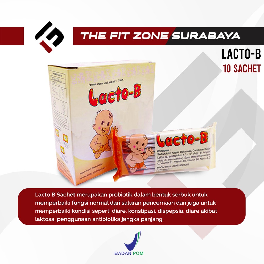 Jual Lacto-B 10 Gram 10 Sachet Vitamin Probiotik Mengatasi Lactose ...
