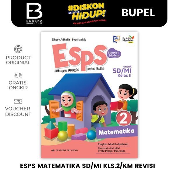 Jual BUKU ERLANGGA ESPS MATEMATIKA SD/MI KELAS 2 REVISI - KURIKULUM MERDEKA | Shopee Indonesia