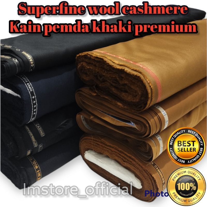 Jual Kain pemda khaki super premium wool and silk bahan baju seragam setelan dinas pemda PNS PDH ...
