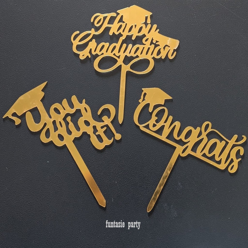Jual Topper Bahan Akrilik Premium Graduation / Wisuda / Kelulusan ...