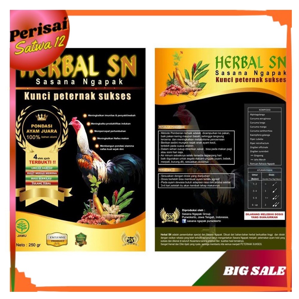 Jual HERBAL SN 100 GR SOLUSI PETERNAK SUKSESMENINGKATKAN PERTUMBUHAN ...