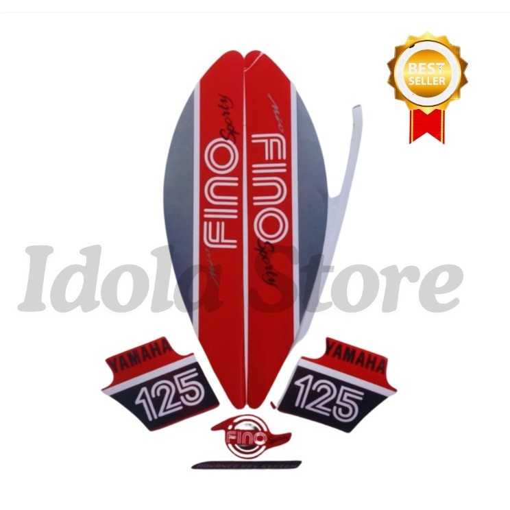 Jual Stiker Striping Yamaha FINO Sporty 125 2017 Merah Hitam List ...