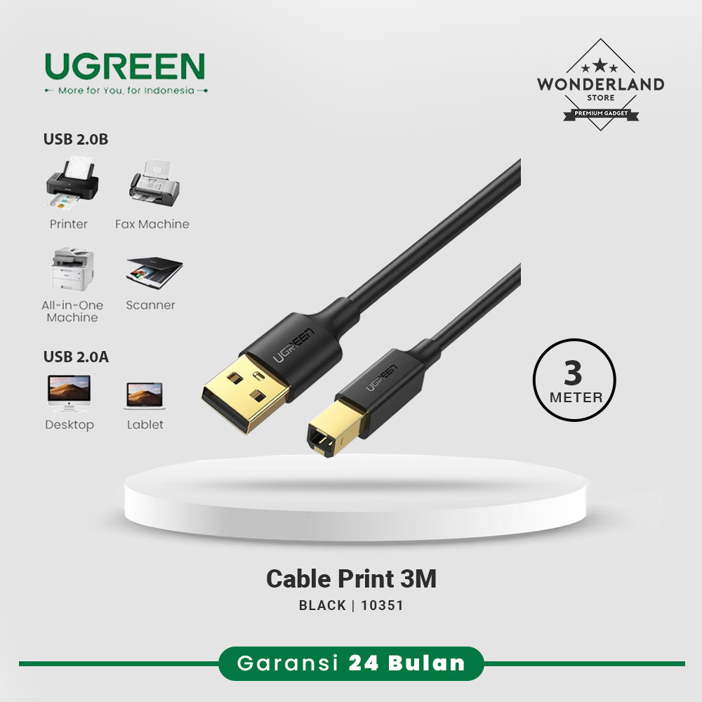 Jual Ugreen Kabel Printer Scanner USB-A to USB-B Gold Plated Panjang ...