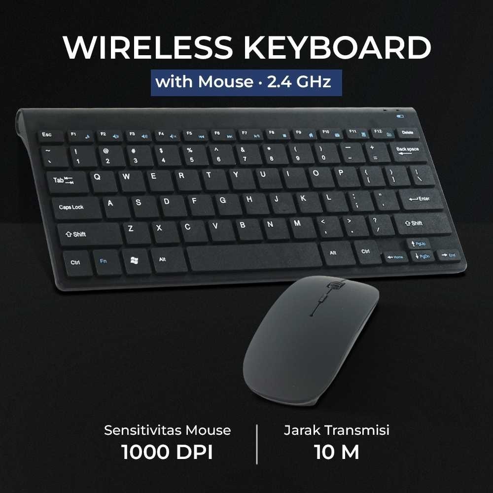 Jual Kimsnot Wireless Keyboard Mouse Combo 2.4G - JP106 [ NYS1 ] | Shopee Indonesia