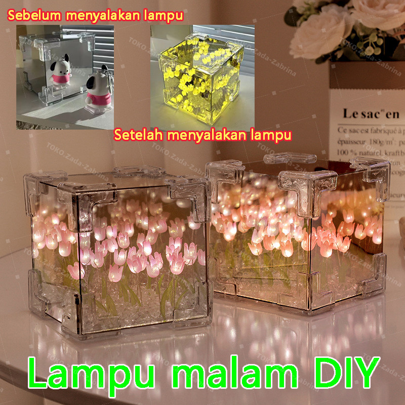 Jual DIY 10*10CM 20/30 Bunga Tulip Malam Lampu Led Lampu Bunga Tulip ...