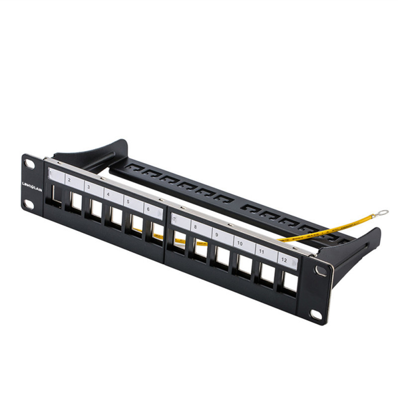Jual Network Patch Panel Rack 10" 12-Port Blank Mount Keystone Jack ...