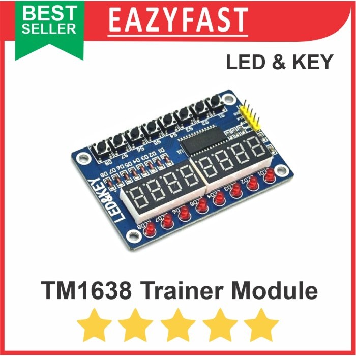 Jual TM1638 Trainer Module I/O Input Output 8 bit Digit 7 Segment LED Key | Shopee Indonesia