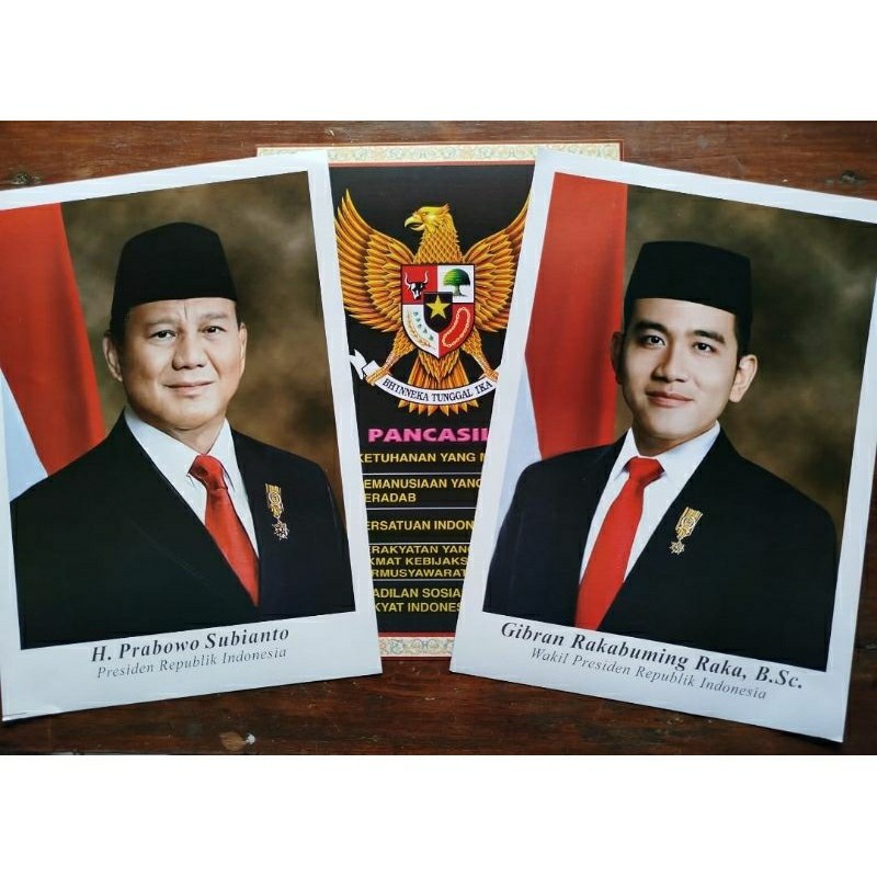 Jual Foto / Poster Presiden RI dan Wakil Presiden terpilih 2024 sd 2029 ...