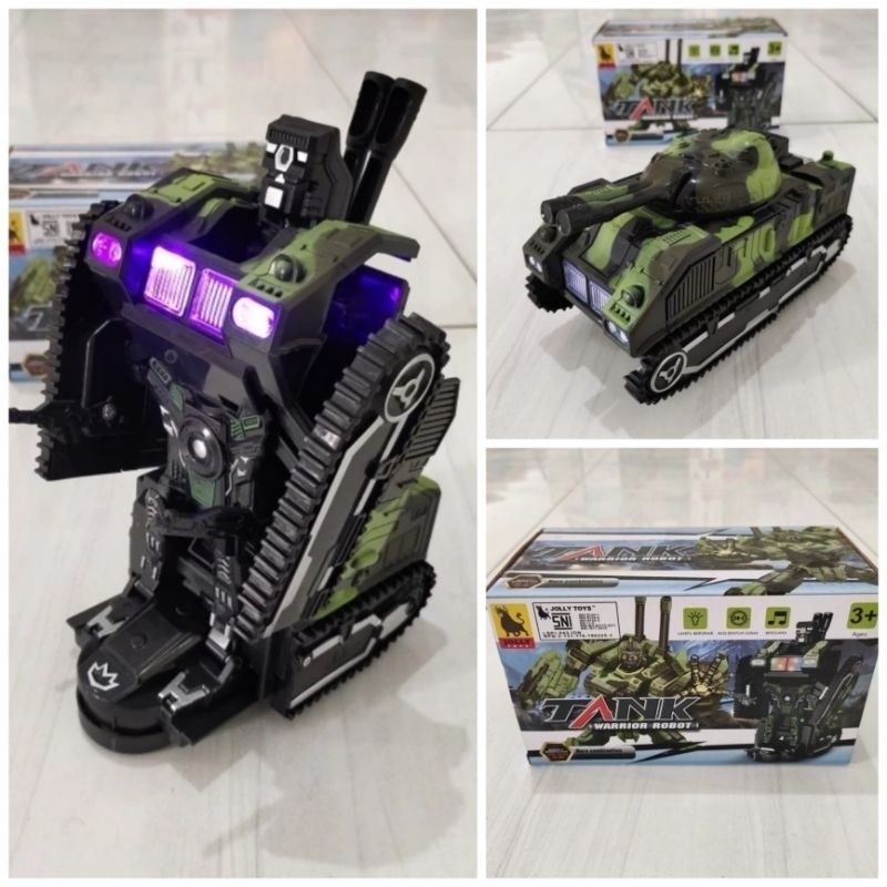 Jual MAINAN TANK TRANSFORMERS BERUBAH ROBOT TANK 2 IN 1 WARRIOR Lampu ...