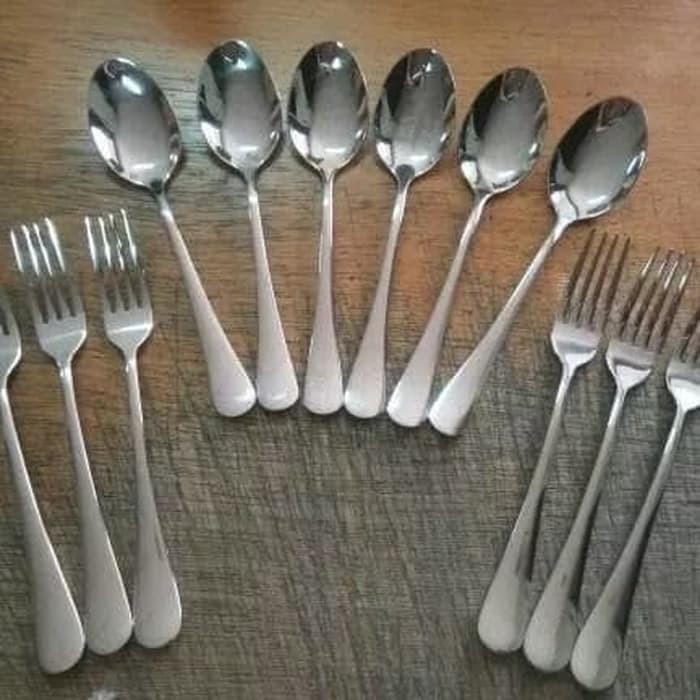 Jual 60pc Sendok makan Stainless Steel - Bulat | Shopee Indonesia