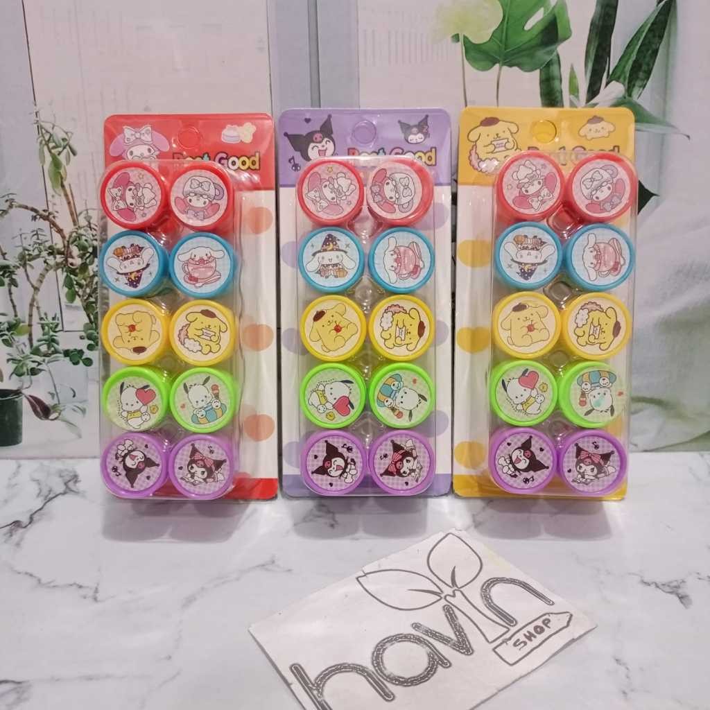 Jual STEMPEL/CAP/STAMP SET ANAK SANRIO KUROMI LOTSO CINNAMOROL | Shopee Indonesia
