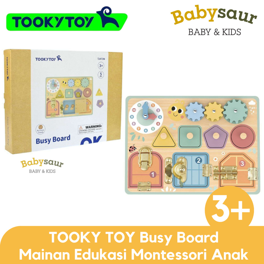 Jual TOOKY TOY Busy Board Wooden Toys Mainan Edukasi Montessori Sensori ...