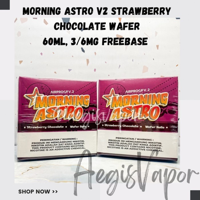 Jual MORNING ASTRO V2 STRAWBERRY CHOCOLATE WAFER 60ML FREEBASE | Shopee ...