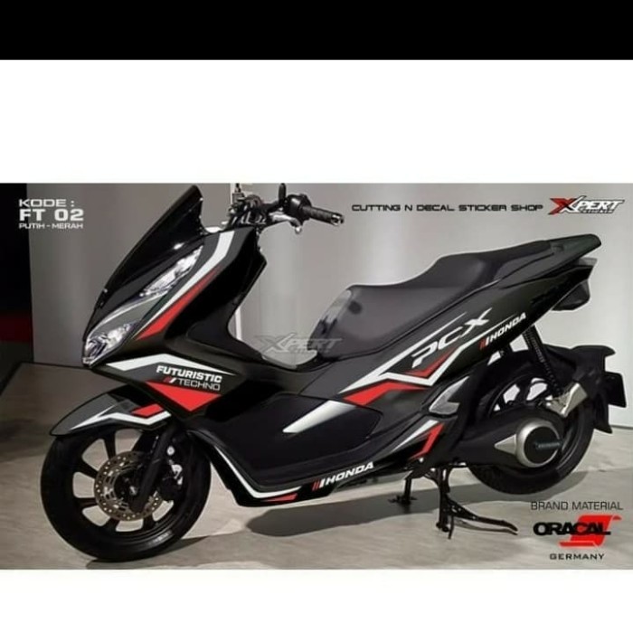 Jual cuting sticker lis body motor HONDA PCX STRIP MERAH PUTIH | Shopee ...
