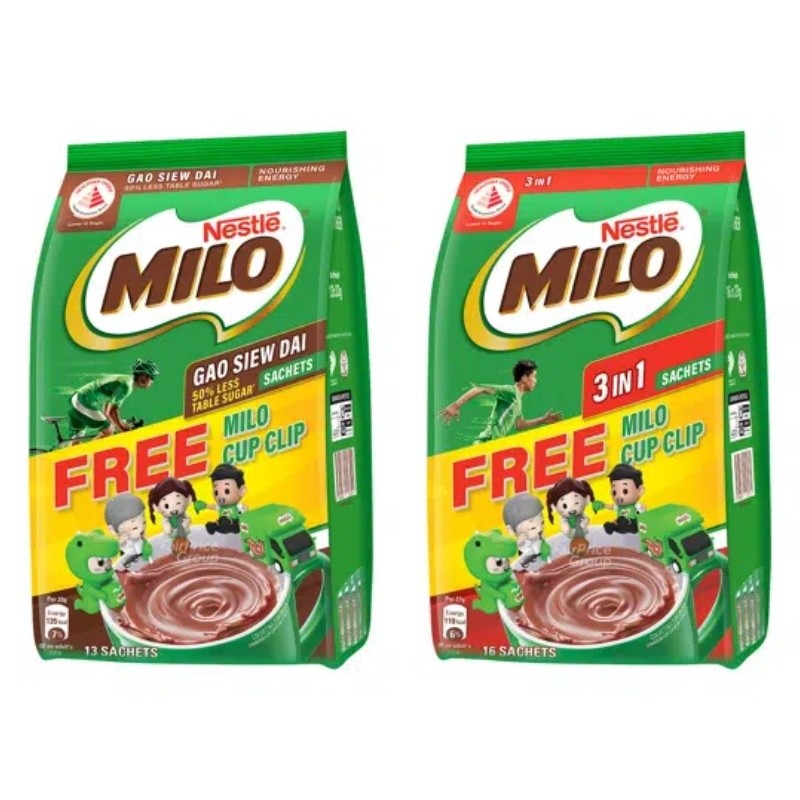 Jual MILO 3in1 Instant Chocolate Malt Drink + Free Mainan MILO | Shopee ...