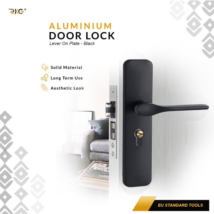 Jual RKG MB-10 Kunci Pintu Elegant Black Cylinder Knob Copper Door Lock ...