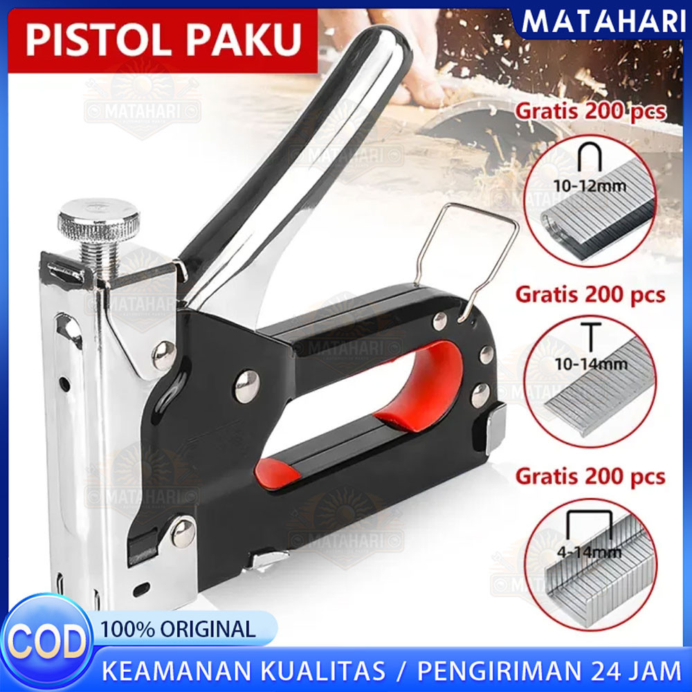 Jual Staple Gun/Staples Tembak 3 in 1 Chromium molybdenum Bisa 3 Jenis ...