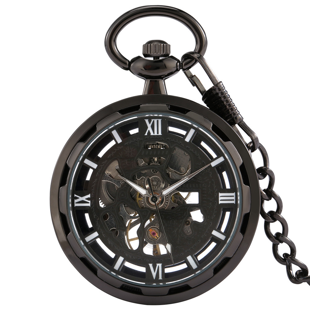 Jual Man Woman Black Without Cover Roman Numerals Dial Manual Machinery ...