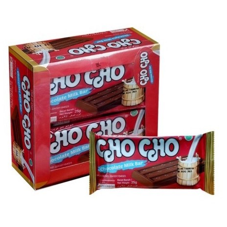 Jual CHO CHO Chocolate milk bar 1 Box isi 12 Pcs / Coklat Chocho 20gr ...