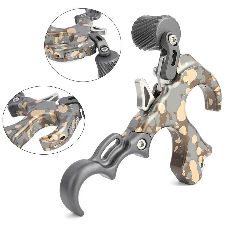 Jual 3 Finger Aluminum Alloy Bow Release Compound Bow Shooting Thumb ...