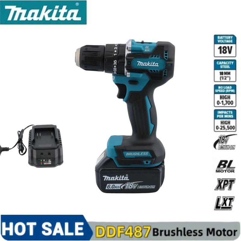 Jual Makita DDF487 Cordless Electric Screwdriver Brushless Motor ...