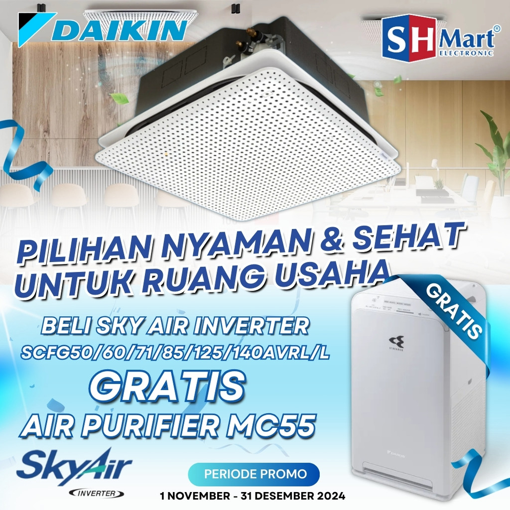 Jual AC CASSETTE DAIKIN 4 PK SCFG100AVR-L KIRIU SKY AIR INVERTER MALAYSIA 1 PHASE GARANSI RESMI ...