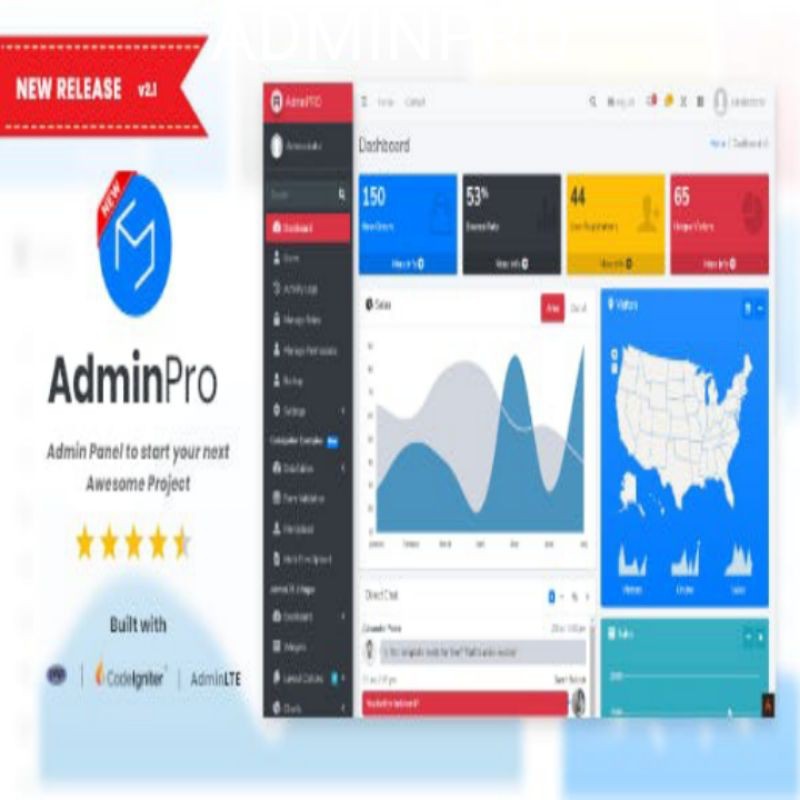 Jual AdminPro - Login + Multi User Management + Codeigniter + Roles & Permission + Bootstrap 4 ...