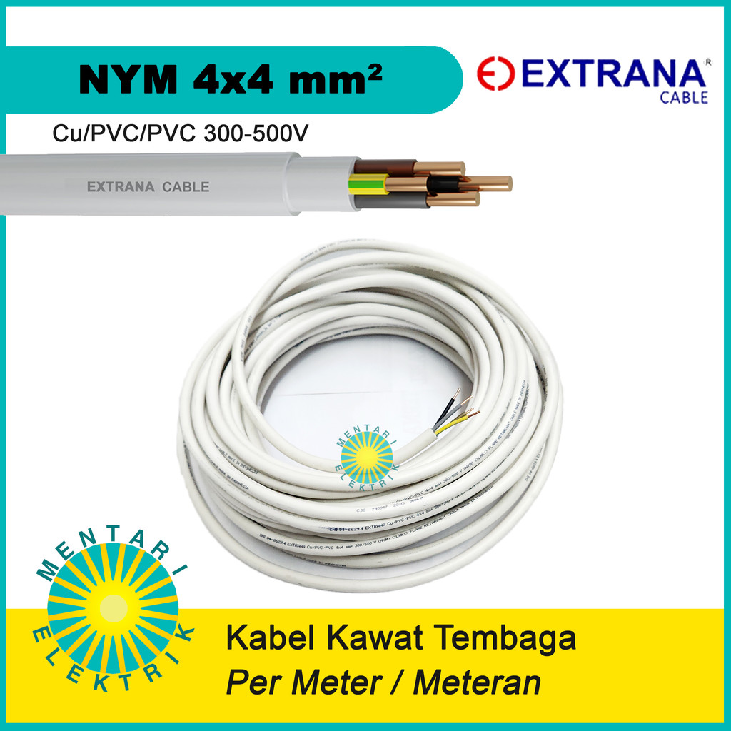 Jual KABEL EXTRANA NYM 4X4 mm2 - PUTIH - PER METER METERAN | Shopee ...
