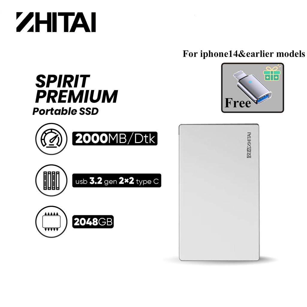 Jual ZHITAI SPIRIT PREMIUM 2048GB 2TB Portabel Solid state drive ...