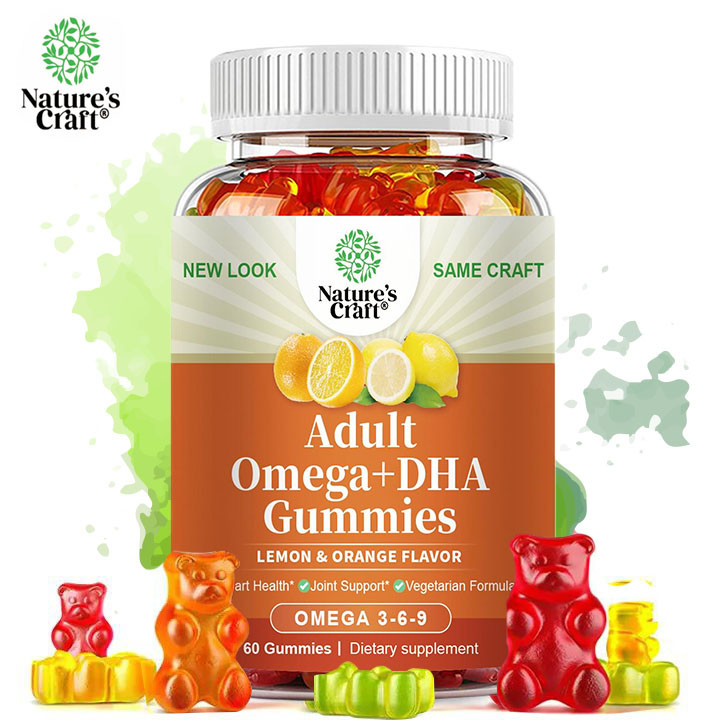 Jual Adult Omega + DHA Gummies Vitamins C for Brain Development Boosts ...