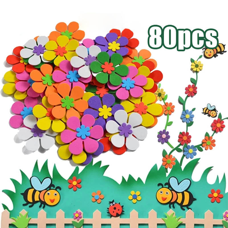 Jual 80pcs Eva Foam Craft 3d Hiasan Dinding Kelas Papan Tulis Papan ...