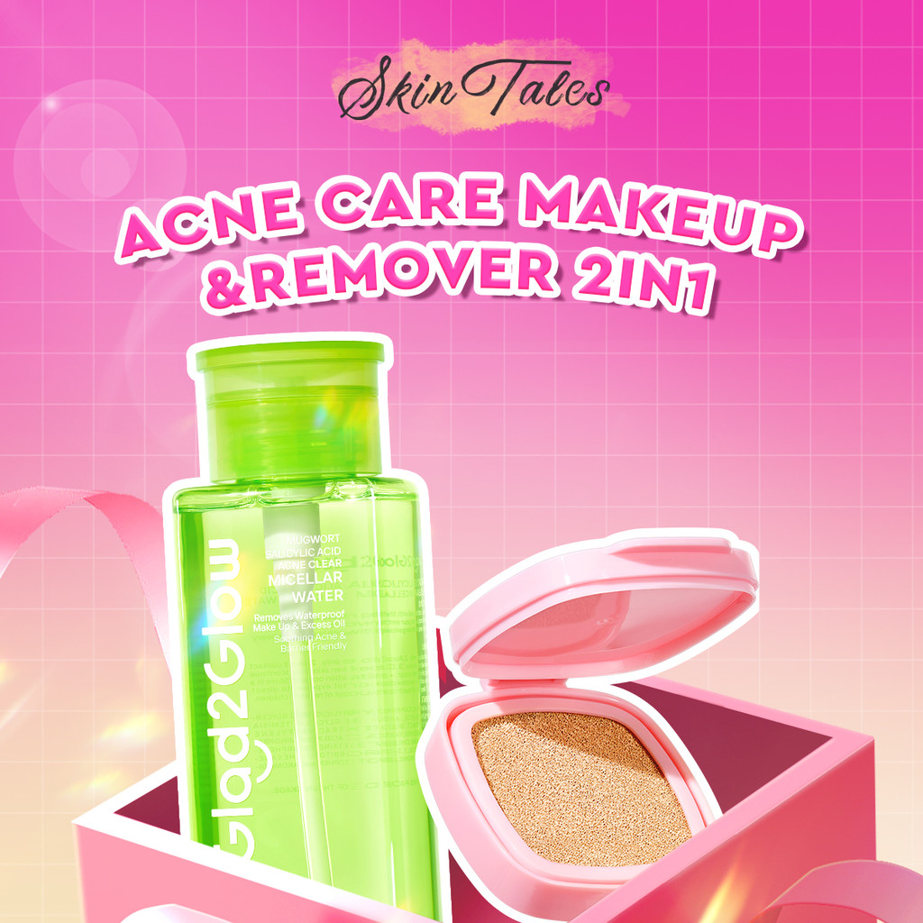 Jual [100%ORI]Glad2Glow Set Makeup Lengkap 2in1 ACID ACNE CLEAR ...