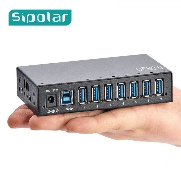 Jual SIPOLAR A-173 Industrial USB HUB 7 Port USB3.0 Super Speed ...