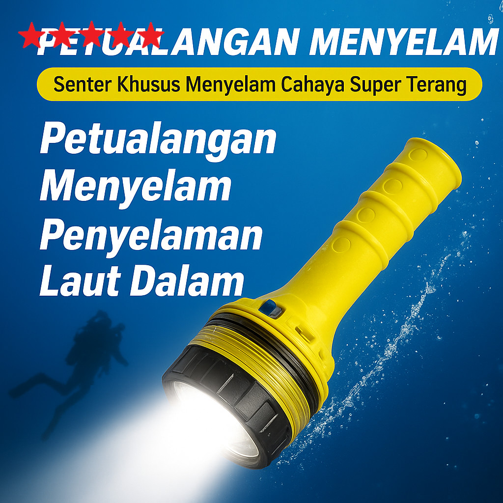 Jual Diving Menyelam Senter Penyelam Dalam Air Yang Kuat LED Cahaya ...