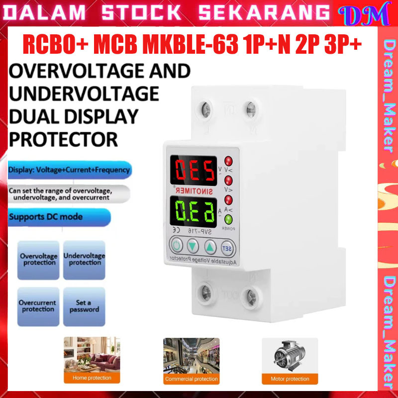 Jual (BISA INSTANT/COD) Din Rail MCB Digital Volt Meter Voltage ...