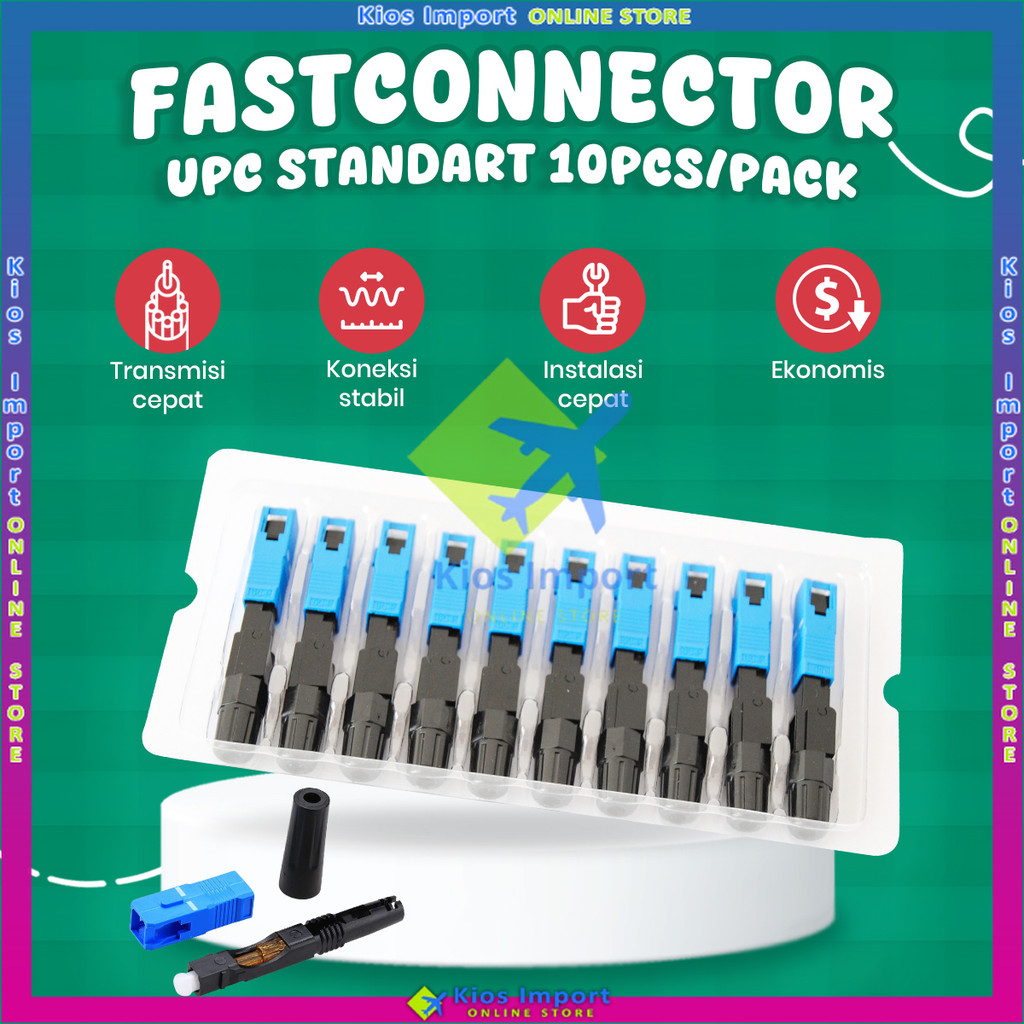 Jual FASKON BIASA 1Pack/10Pcs kconnector UPC Quick Cold connector fiber ...