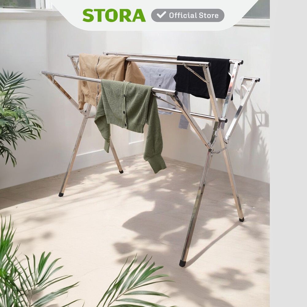 Jual Stora Jemuran Baju Lipat Expandable 5 Pole Tempat Jemur Baju ...