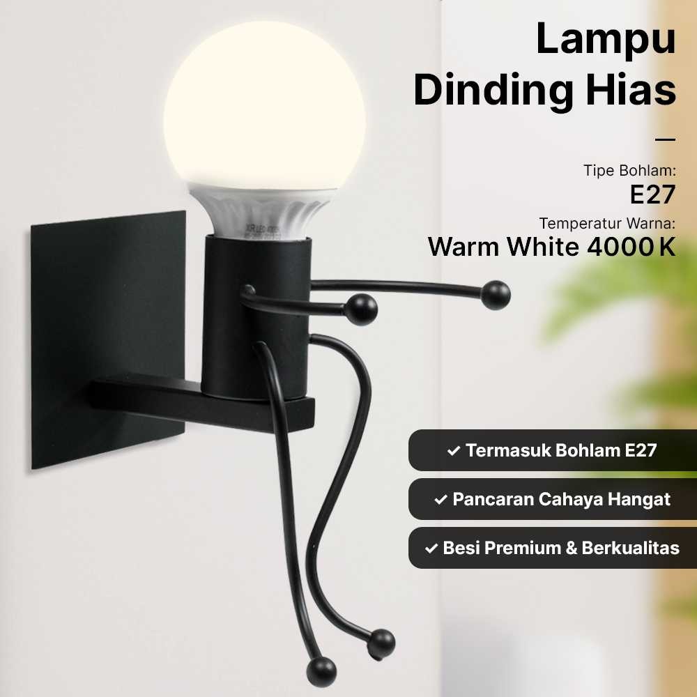 Jual Lampu Hias Dekorasi Kamar / Wall Lamp Bohlam LED Industrial Style ...