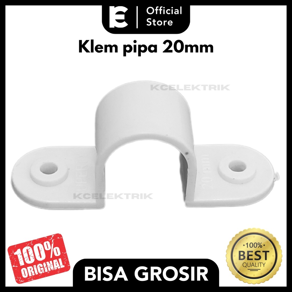 Jual Klem Pipa 20mm Warna Putih untuk Manajemen Pipa Listrik yang Rapi ...
