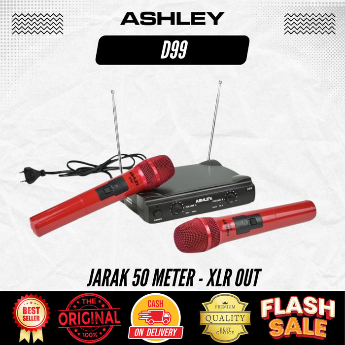 Jual Mic Wireless Ashley D99 Jarak 50 Meter | Shopee Indonesia