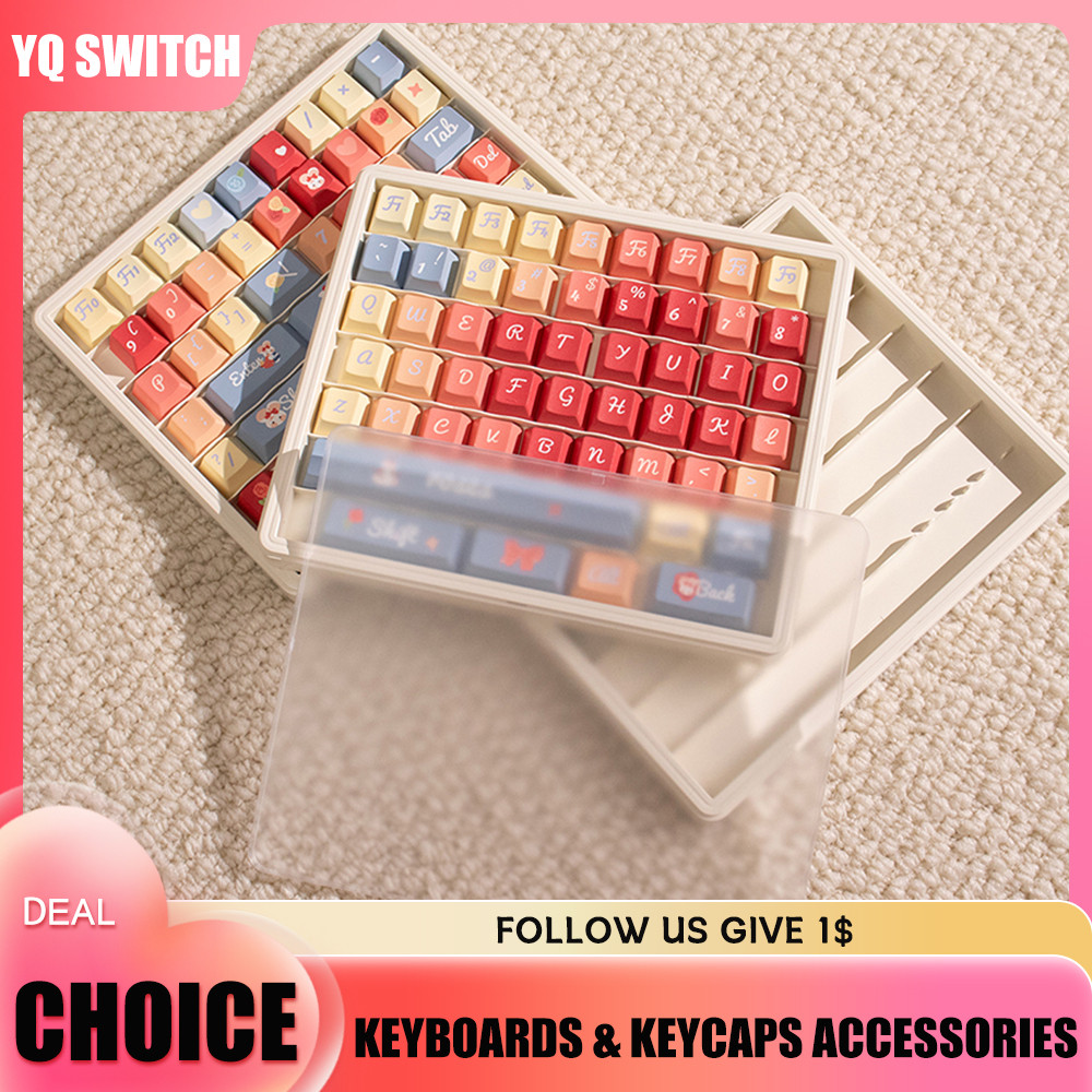 Jual Frosted Lid 3 Layer Keycaps Storage Box Keys Storage Bag Case Box ...