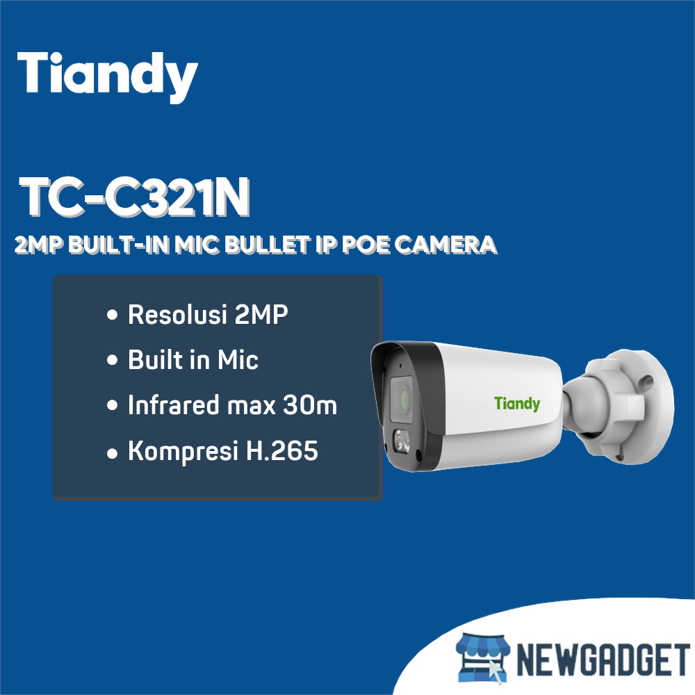 Jual TIANDY TC-C321N 2MP BUILT-IN MIC BULLET IP POE CAMERA | Shopee ...