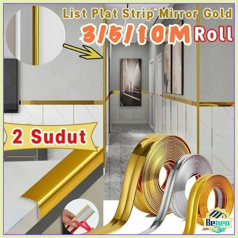 Jual 3/5/10M List Dinding Trim Cetakan Sudut Dinding List Plat Strip ...