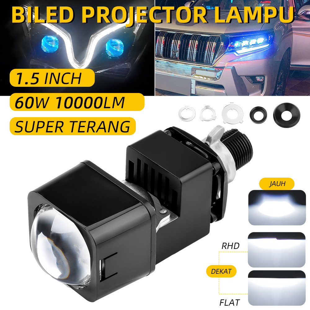 Jual Lampu LED Projector Biled Matrix X1 1.5inc Motor Mobil free devil ...