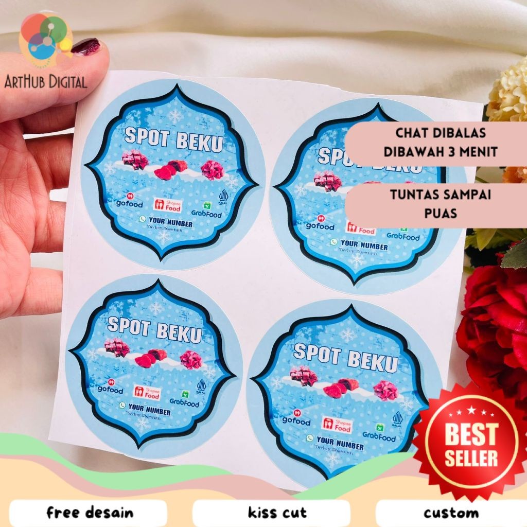 Jual AHD 5-8 Sticker Vinyl Frozen Food Bulat Label Kemasan Makanan ...