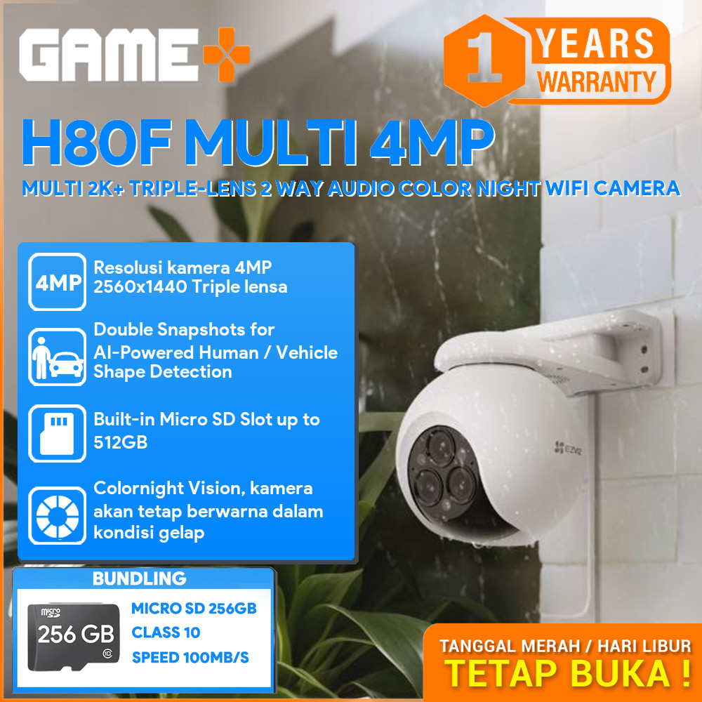 Jual EZVIZ H80F MULTI 4MP MULTI 2K+ TRIPLE-LENS 2 WAY AUDIO COLOR NIGHT ...